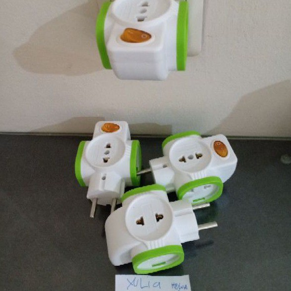 Jual Steker T Colokan Listrik Stop Kontak 4 Arah + Switch On Off ...