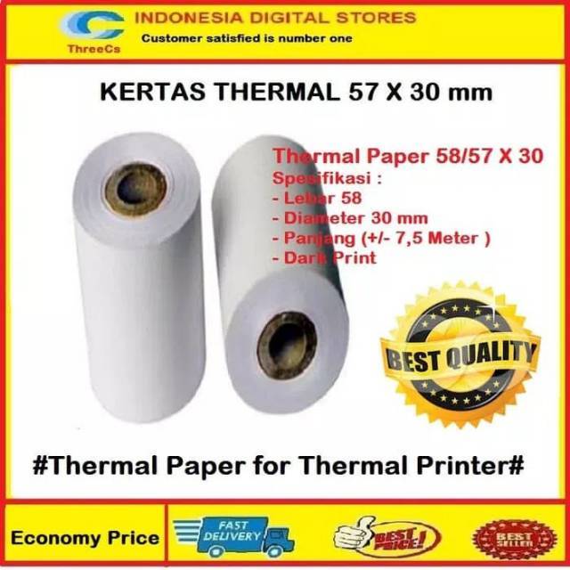 Jual KERTAS THERMAL 57 X 30 | Shopee Indonesia