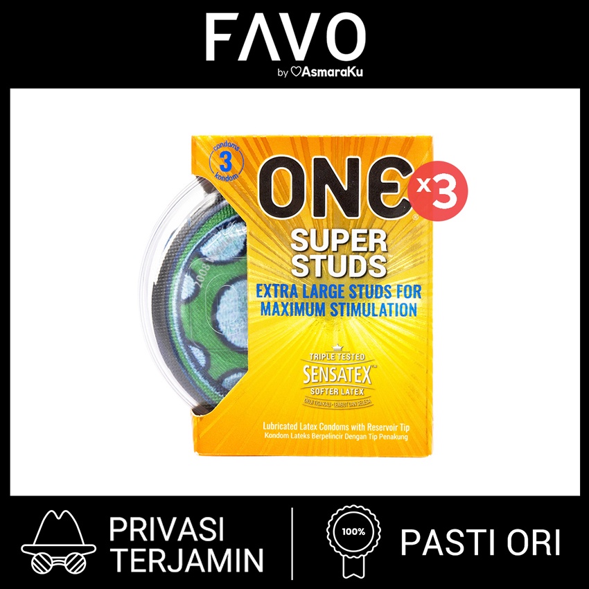 Jual Kondom Bergerigi - ONE® Super Studs 3 Pcs - 3 Box | Shopee Indonesia