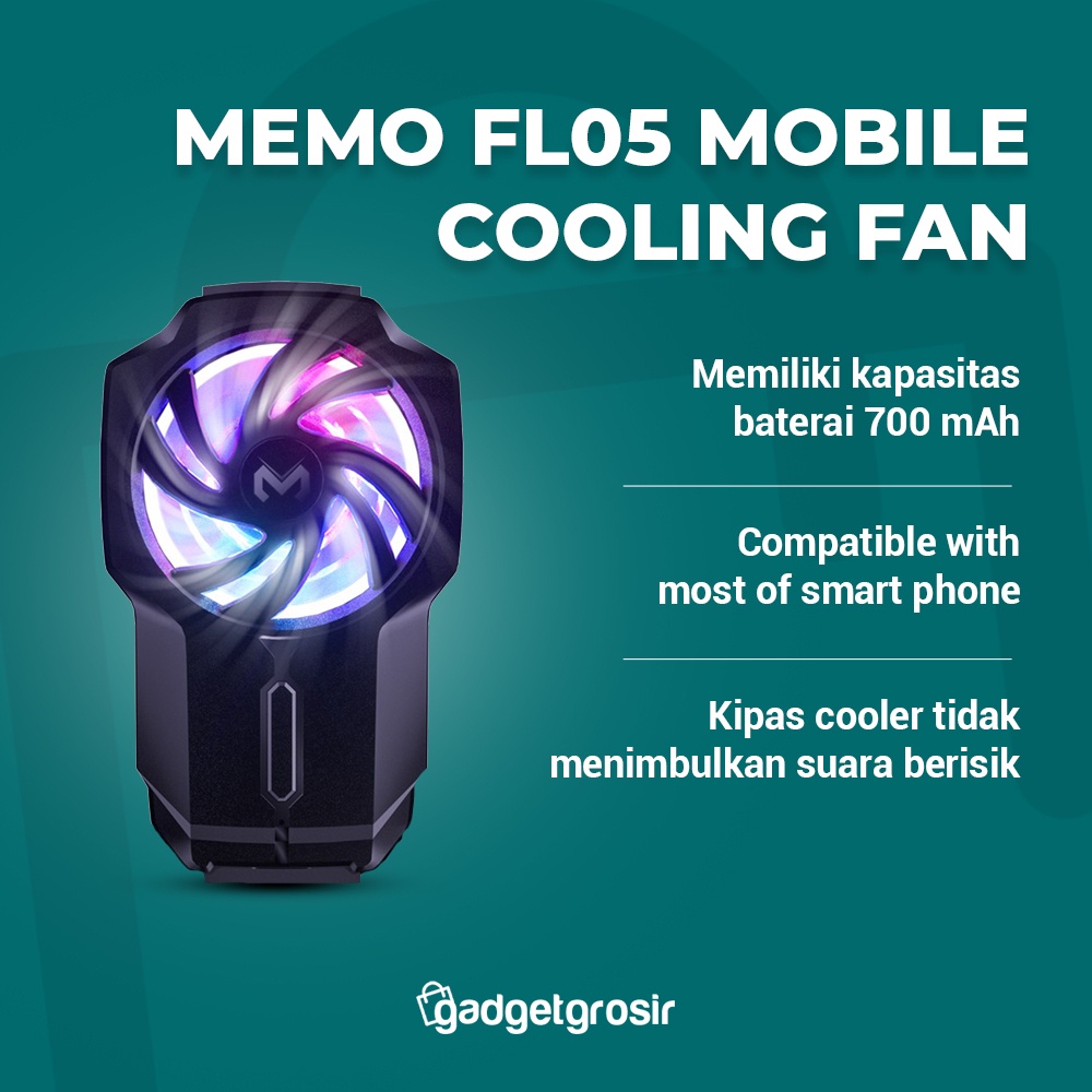 Jual Cooling Fan Memo FL05 LED Cooler HP Kipas Pendingin Handphone ...
