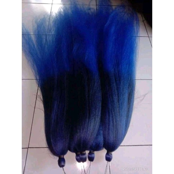 Jual Rambut cemara ombre / rambut extension 2 warna mix panjang 90cm ...
