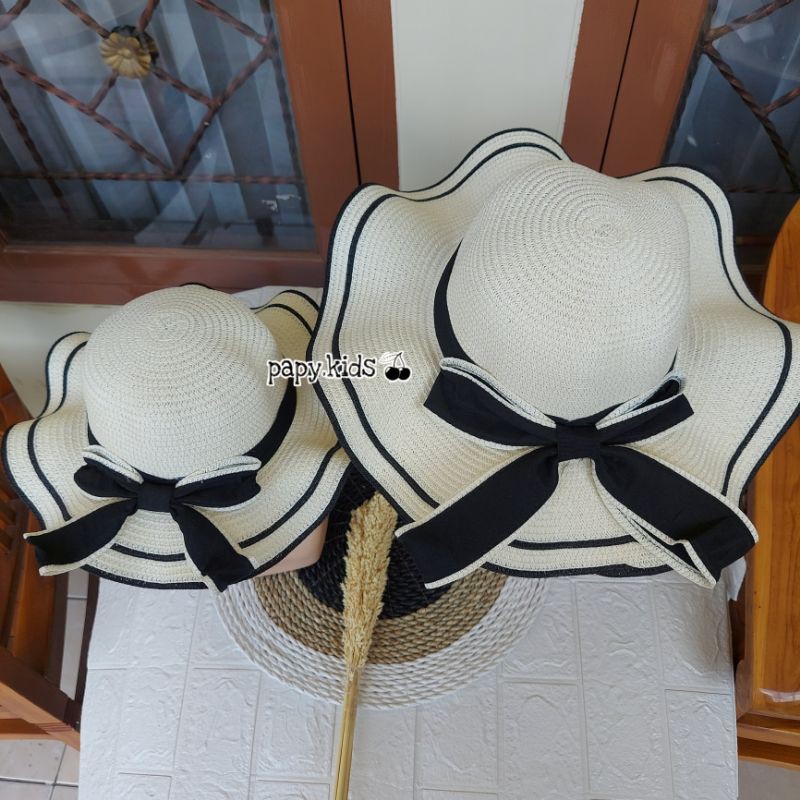 Jual Topi pantai Couple pita tebal PG12 / Topi Couple Ibu dan Anak / Summer Hat | Shopee Indonesia