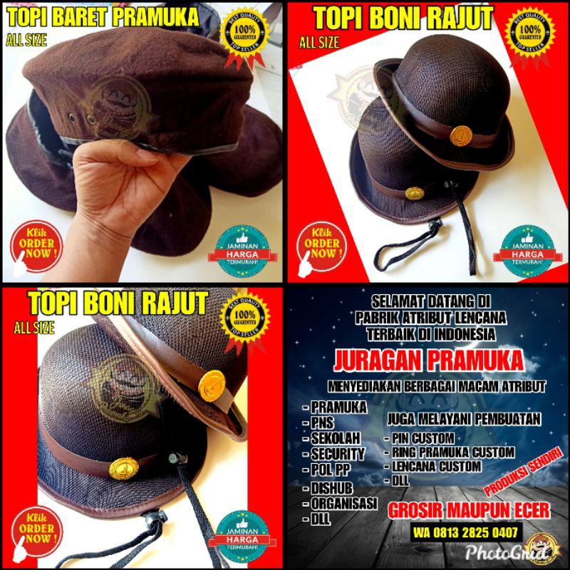 Jual TOPI BONI PRAMUKA DAN BARET PRAMUKA HALUS ( PRAMUKA ) | Shopee ...
