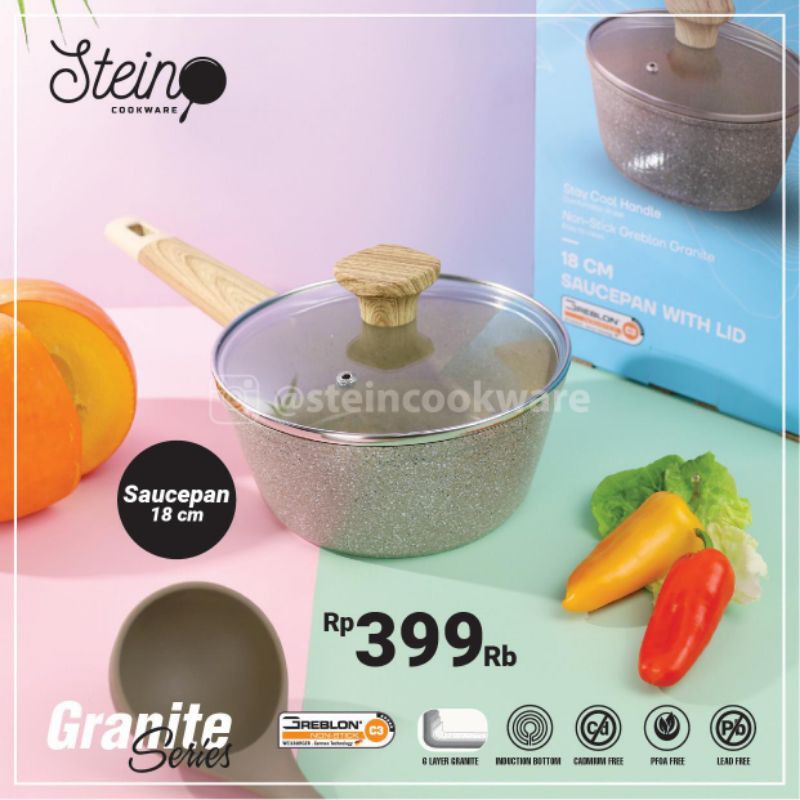 Jual Stein Cookware Sauce pan 18 cm Granite | Shopee Indonesia