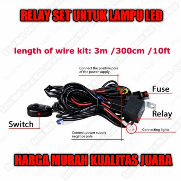 Jual Kabel Relay set lampu led motor mobil | Shopee Indonesia