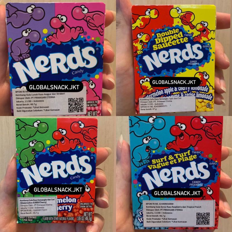 Jual NERDS SURF&TURF / DOUBLE DIPPED / WATERMELON & WILD CHERRY / GRAPE ...