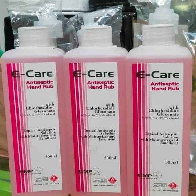 Jual Hand sanitizer E Care antiseptic / hand rub 500ml | Shopee Indonesia