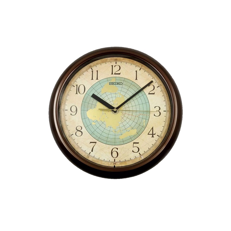 Jual Jam Dinding Seiko Original QHA006B Analog Brown Plastic Case Brown ...