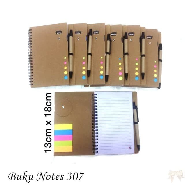 Jual Buku Notes Tipe 307 / Memo + Pulpen + Post It + Roll Day Souvenir ...