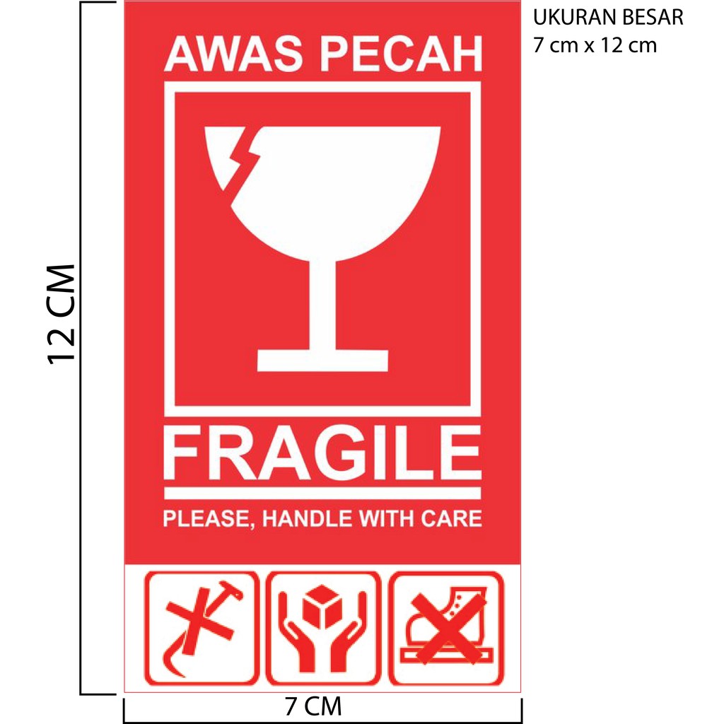Jual STIKER FRAGILE BESAR - untuk tambahan Packing | Shopee Indonesia