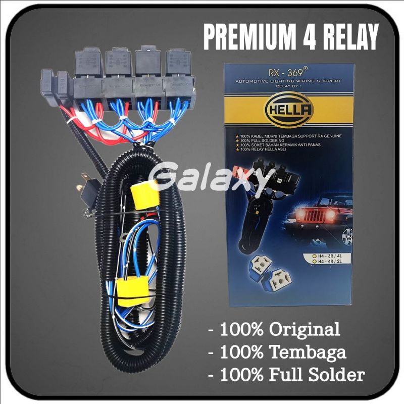 Jual Kabel Relay Set Lampu - 4 Relay for 2 Lampu H4 | Shopee Indonesia