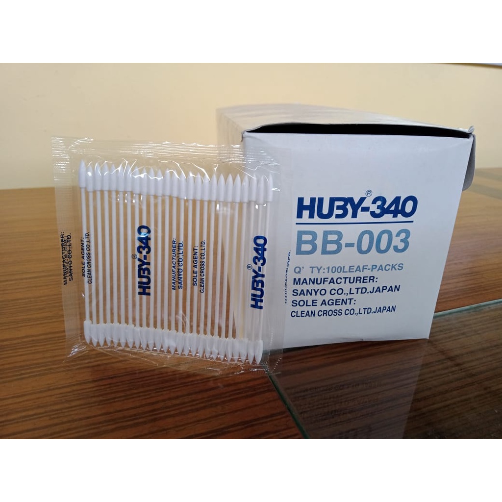 Jual Huby-340 BB-003 Cleanroom Cotton Swab for Industrial | Huby Swab / Buds Pembersih Optik ...