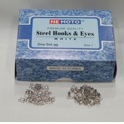 Jual Kancing Kait Hak / Steel Hooks & Eyes Silver Nemoto Box (Size 1 ...