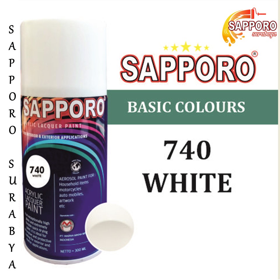 Jual Sapporo Paint White 740 / Putih / cat semprot / pylox / pylok / pilok | Shopee Indonesia