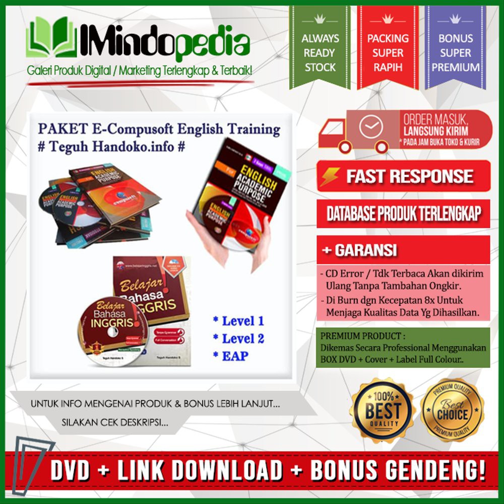 Jual SALE PAKET E-Compusoft English Training Level-1 Level-2 EAP Teguh Handoko | Shopee Indonesia