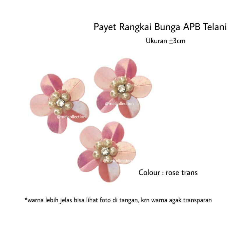 Jual payet APB Telani bunga 3d rose Tr aplikasi kebaya bebas pilih ...