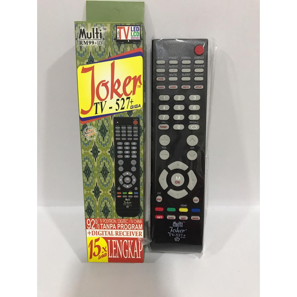 Jual Remote TV Multi RM99+ID Joker TV-527+ Giga | Shopee Indonesia