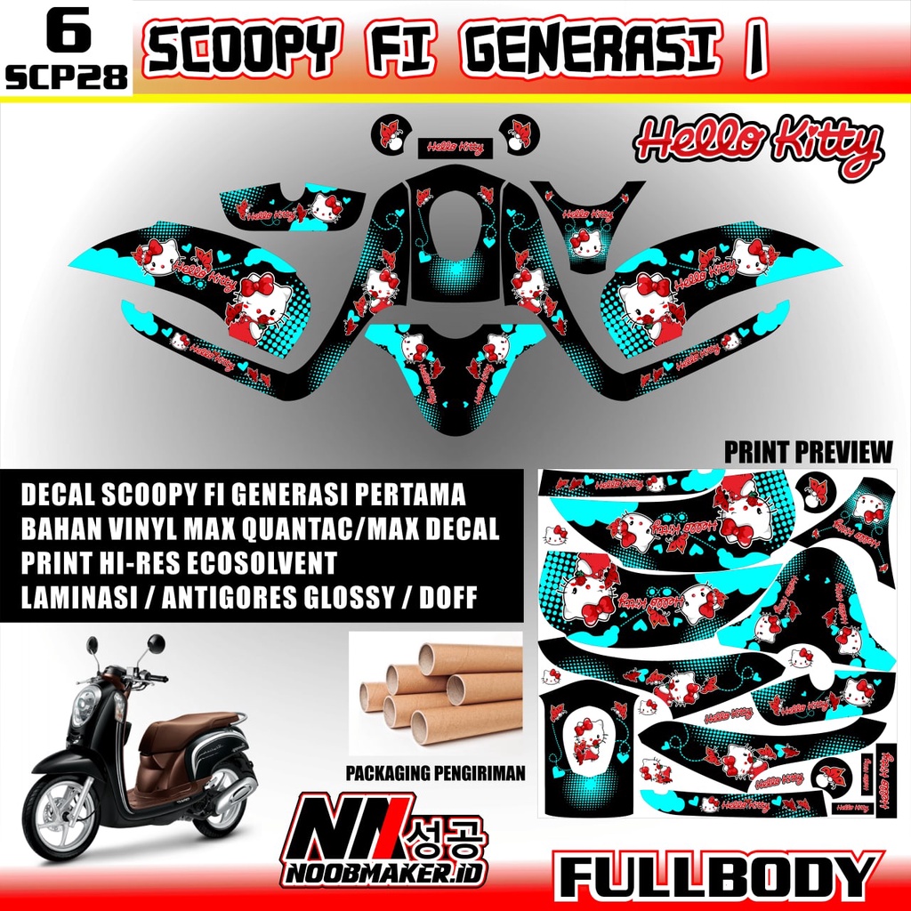 Jual SCP 28 DECAL STICKER SCOOPY FI 2013 2014 2015 2016 HELLO KITTY ...