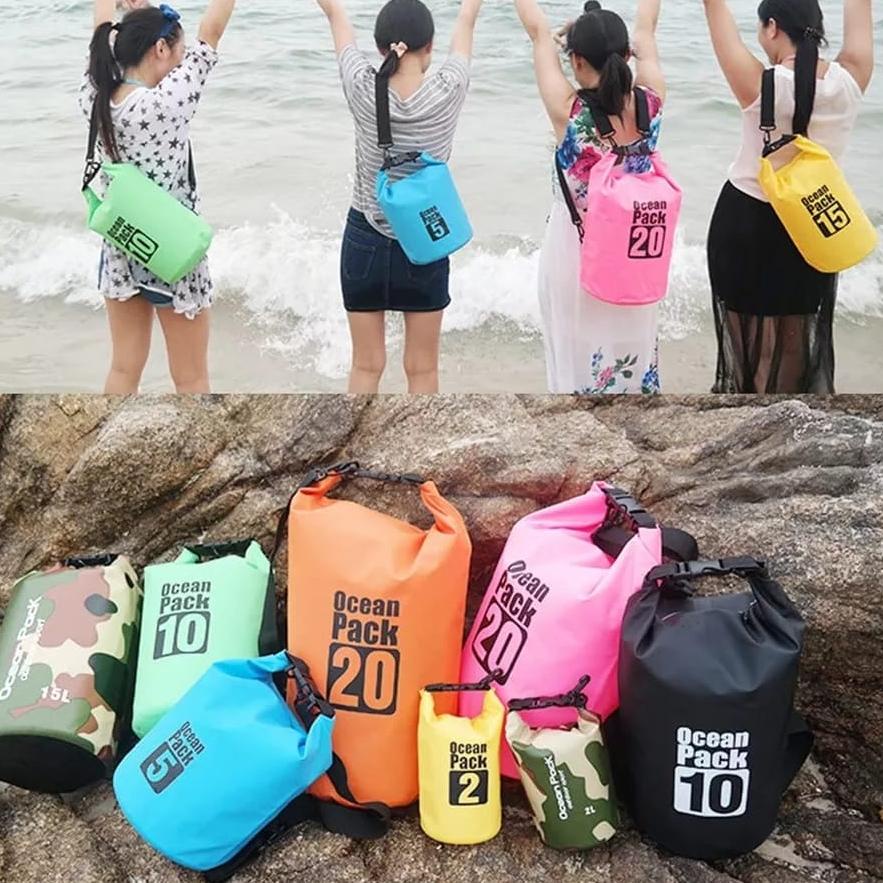 Jual TAS WATER PROOF OCEAN PACK DRYBAG 20L / 20 LITER ( 2 TALI ) | Shopee Indonesia
