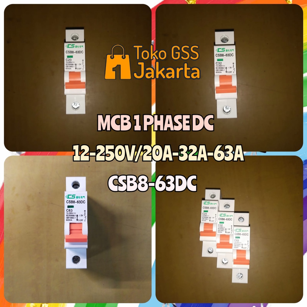 Jual MCB DC 1P 12V-250V Mini Circuit Breaker 1 P 20A - 32A - 63A Panel ...