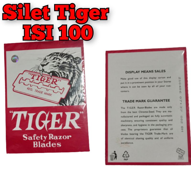 Jual Silet Tiger safety Razor Blades Isi 100pcs | Shopee Indonesia