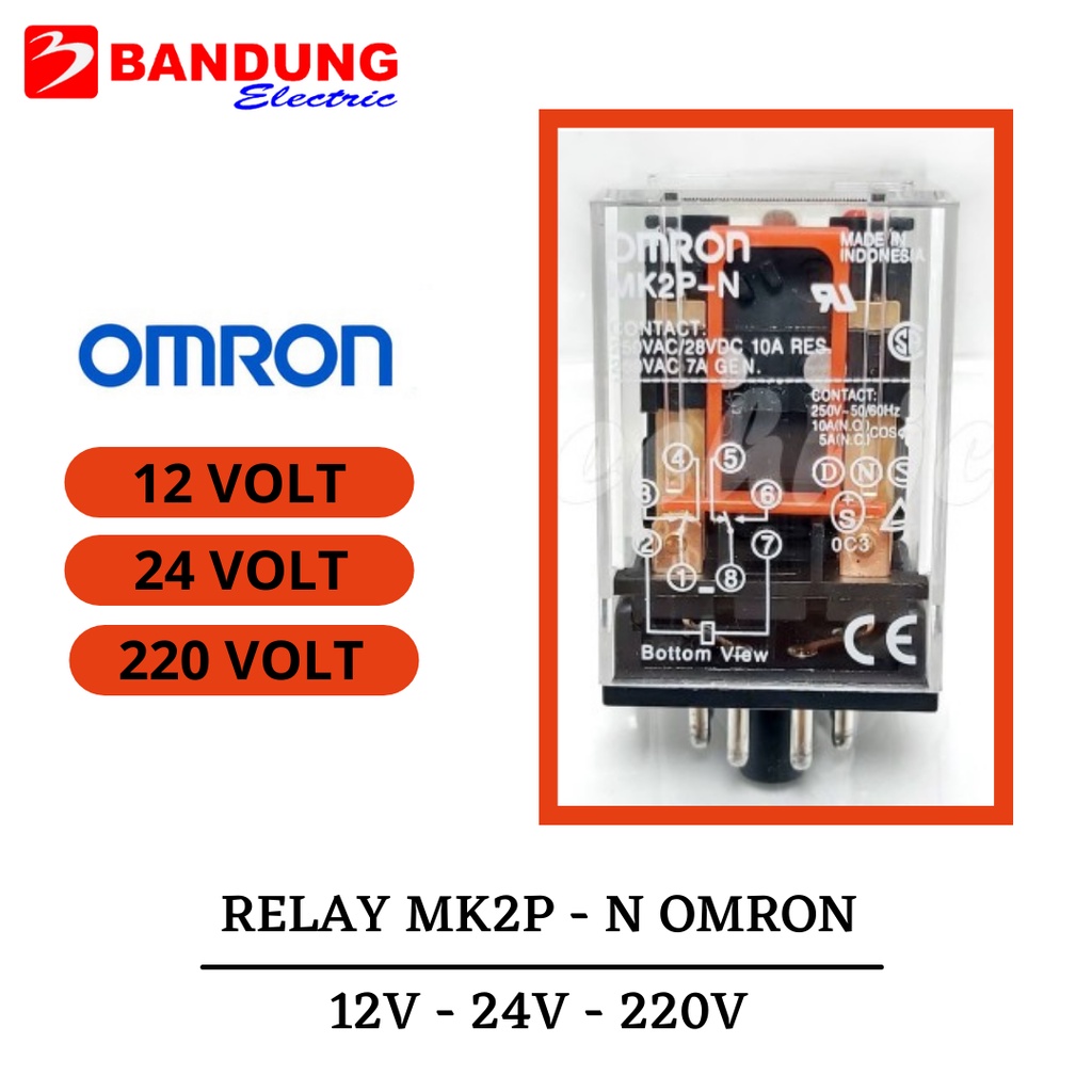 Jual RELAY MK2P OMRON 12V / RELAY MK2PN OMRON 24 VOLT / RELAY OMRON 220 VOLT | Shopee Indonesia