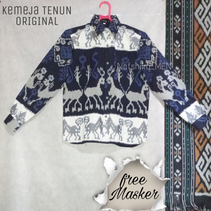 Jual Kemeja Tenun - Nafshika Men Kemeja Batik Tenun Motif Sumba, Kemeja ...