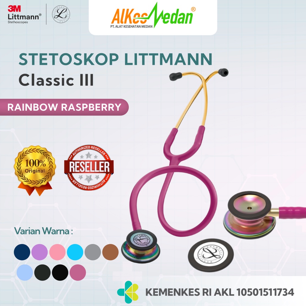 Jual STETOSKOP CLASSIC III RAINBOW RASPBERRY 5806 3M EDITION LITTMANN ...