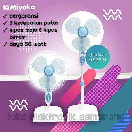 Jual KIPAS ANGIN MIYAKO BERDIRI 2 IN 1 KAS 1618 1627 KB 16 INCH BESAR ...