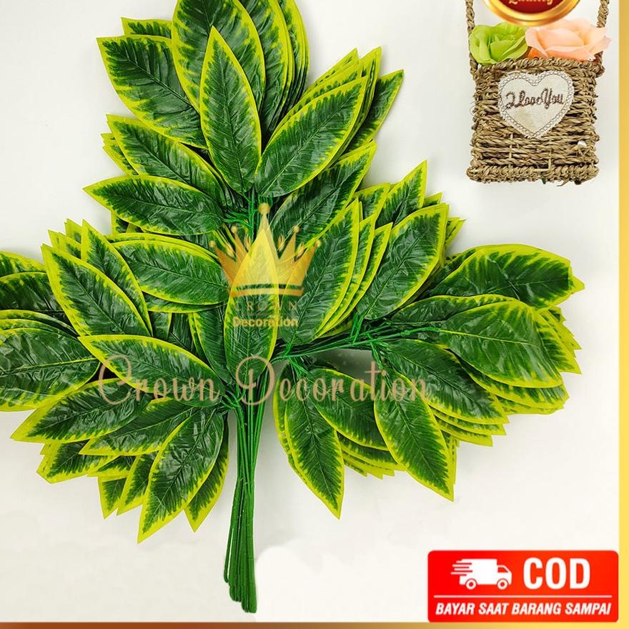 Jual Model Baru Daun Mangga Cabang 3 Plastik Artificial Lusinan ...