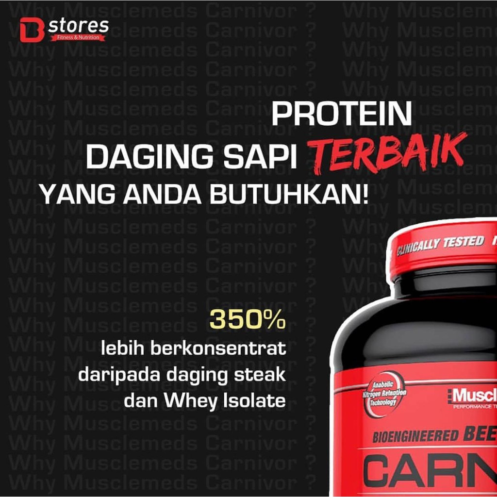 Jual MUSCLEMEDS Carnivor Whey Protein 4lb Beef Protein Bstores | Shopee ...