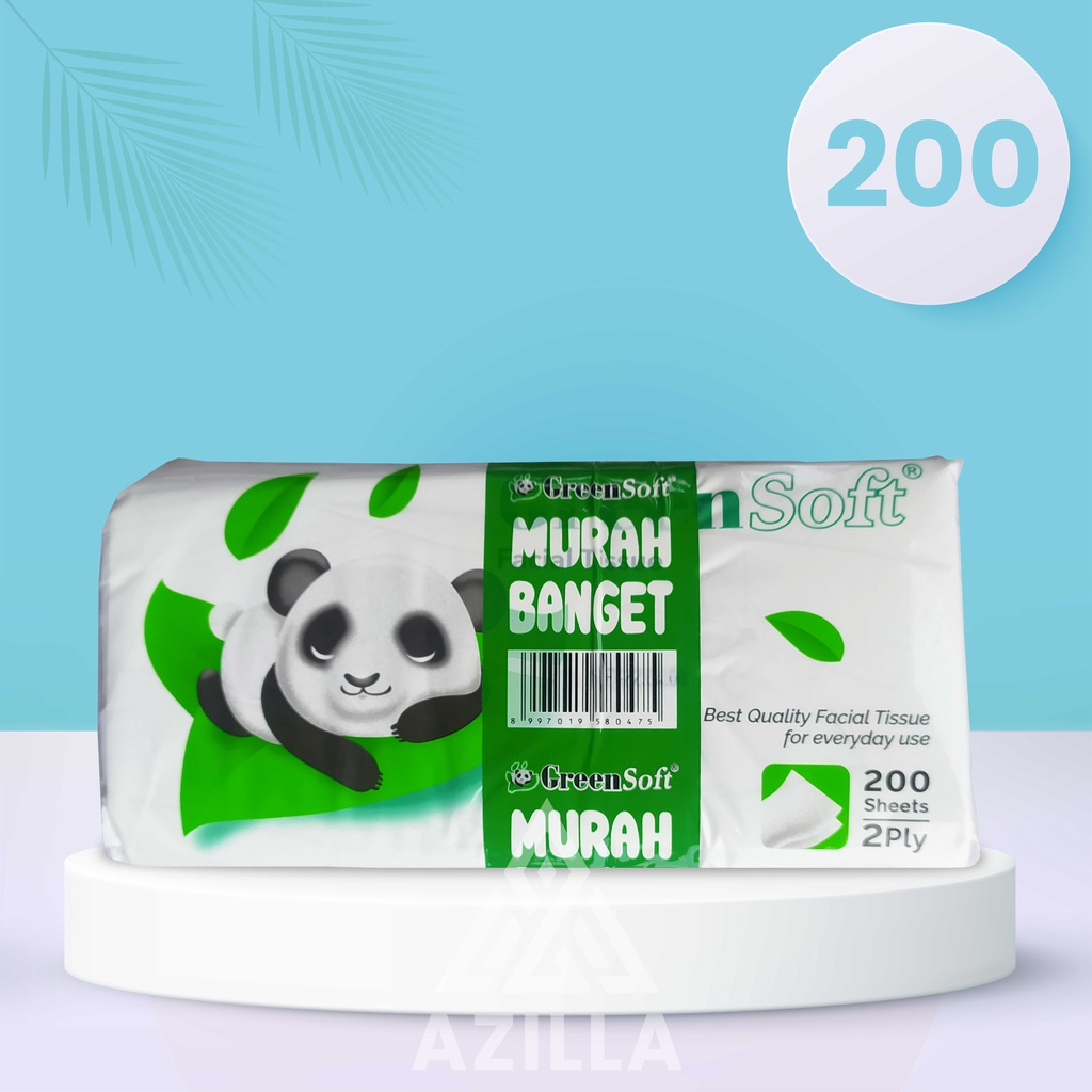 Jual Tisu Green Soft Facial Tissue 2 Ply Isi 200 Lembar | Tissue Panda 200 Lembar | Tissue ...