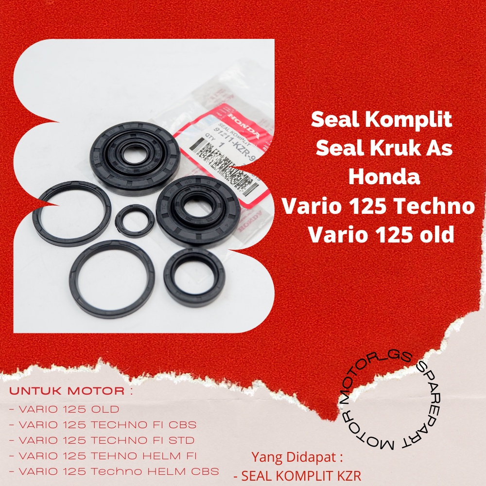 Jual Seal Komplit Honda Vario 125/150 Old / Seal Kruk As, Selah , Sil ...