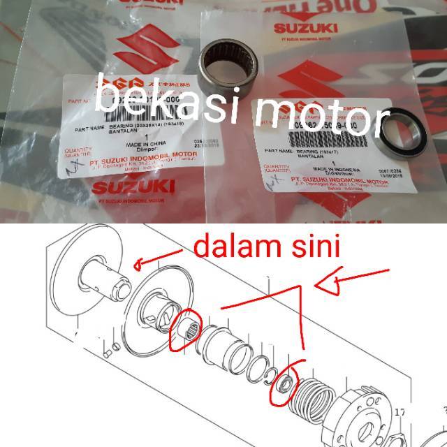 Jual laher bambu bearing puli suzuki address nex 2 original sepasang ...