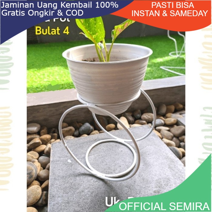 Jual POT BUNGA BESI/STANDING POT BUNGA UNIK 4 RODA BULAT MULTIFUNGSI ...
