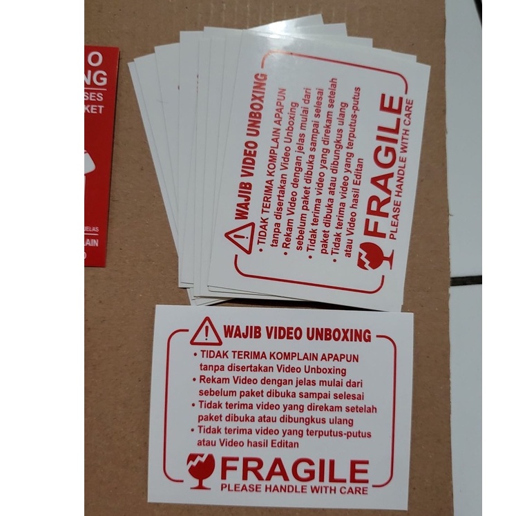 Jual Sticker Fragile dan Unboxing (isi 10 pcs) T: 6cm, L: 8cm | Shopee ...