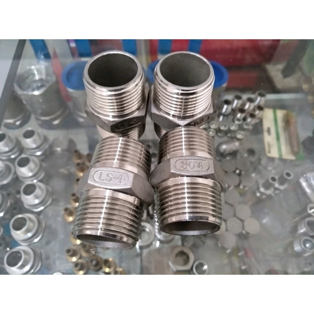 Jual ST DOUBLE NEPEL 1 INCH STAINLESS DOUBLE NIPPLE LS-1 SS304 Murah ...