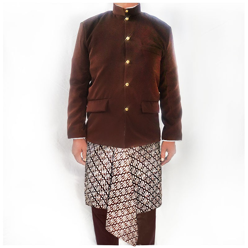 Jual Setelan Beskap Sunda Basofi Coklat. Plus Celana | Shopee Indonesia