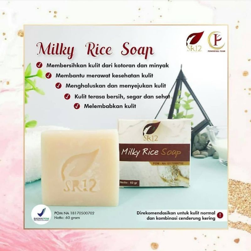 Jual Milky Rice Soap SR12/Sabun Wajah Kulit Berminyak, Kombinasi ...