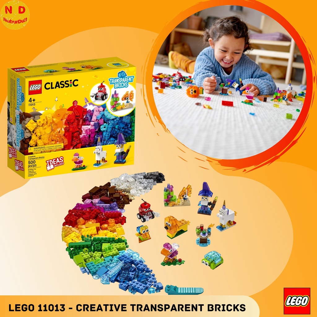 Jual Mainan Brick Balok Susun LEGO Classic Creative Transparent Bricks ...