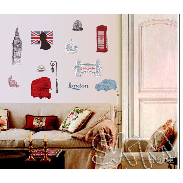 Jual STIKER DINDING UK 60X90CM JBTR 9103 LONDON INGGRIS STICKER [GD ...