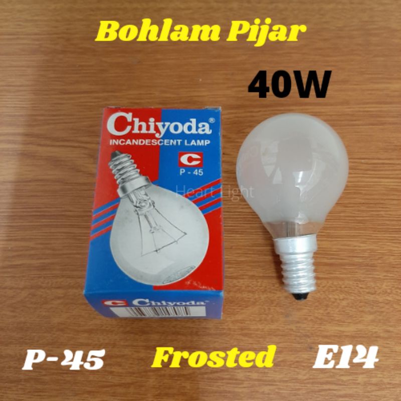 Jual LAMPU CHIYODA 40W FROSTED P45 E14 220V/LAMPU PIJAR 40W FROST P45 E14 MURAH | Shopee Indonesia