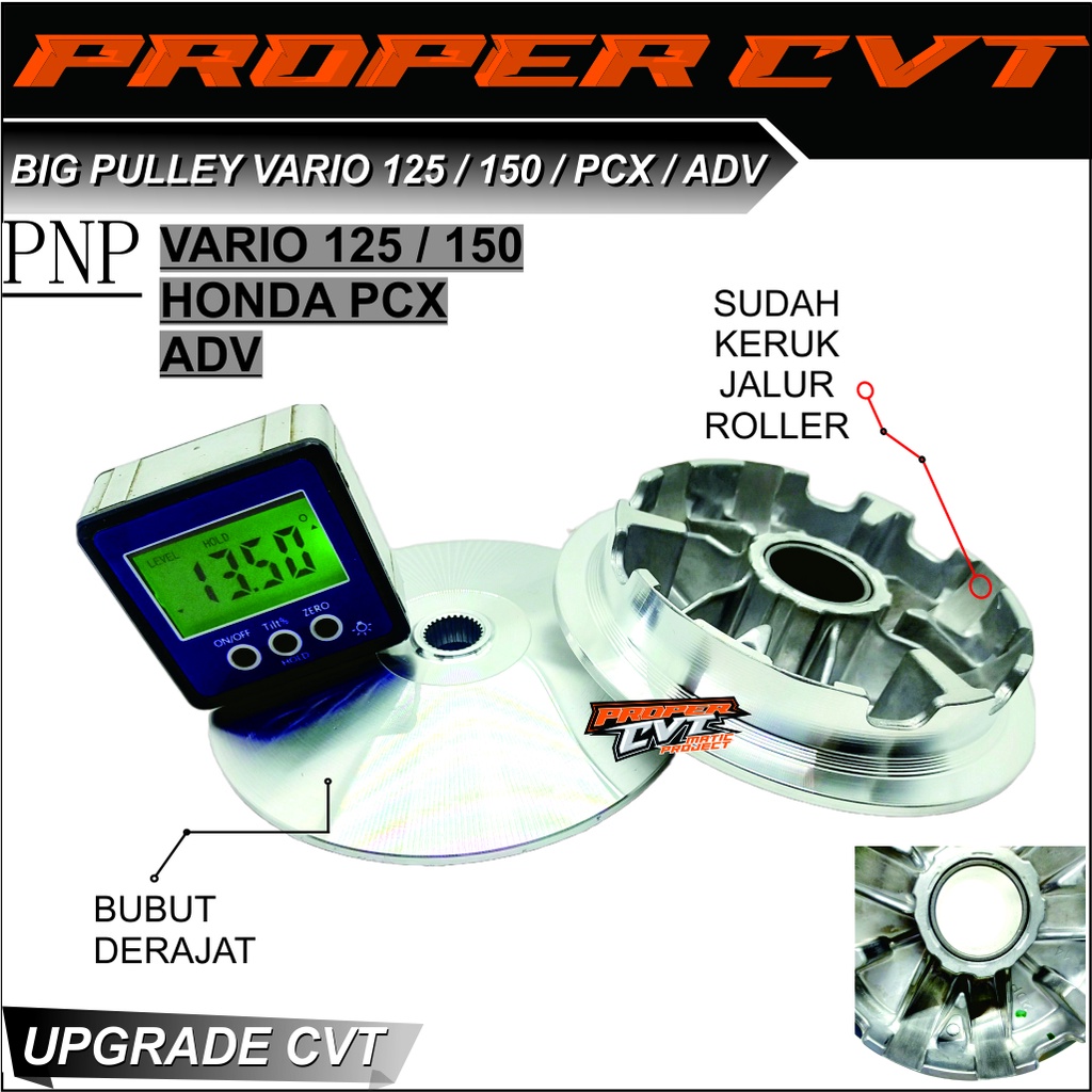 Jual PULLEY VARIO 150 CUSTOM big pulley pcx pnp vario bubut costom ...