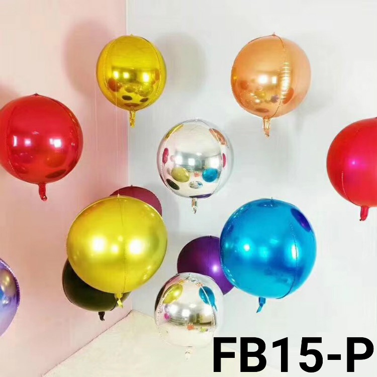 Jual FB15-P Balon foil bola bulat orbz 4D 15 inch 35 cm helium quality ...
