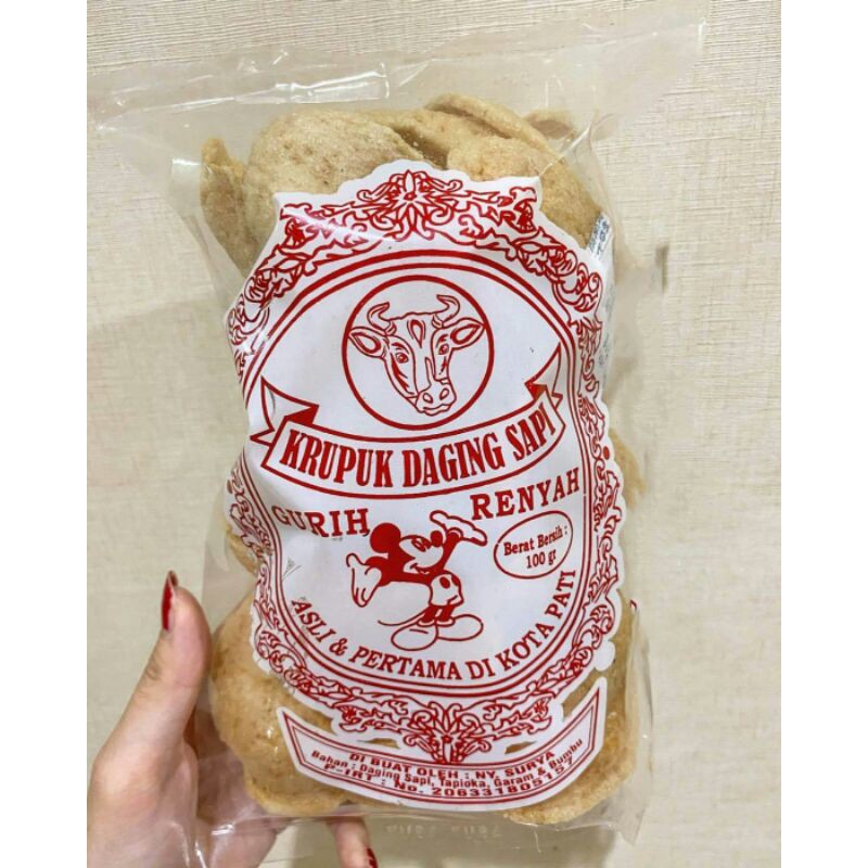 Jual KERUPUK DAGING SAPI PATI / KERUPUK BAKSO SURYA MATANG 100 GR ...