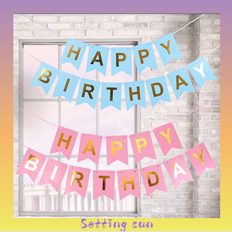 Jual Hot Emas Fishtail Selamat Ulang Tahun Tarik Bendera Huruf Anak ...