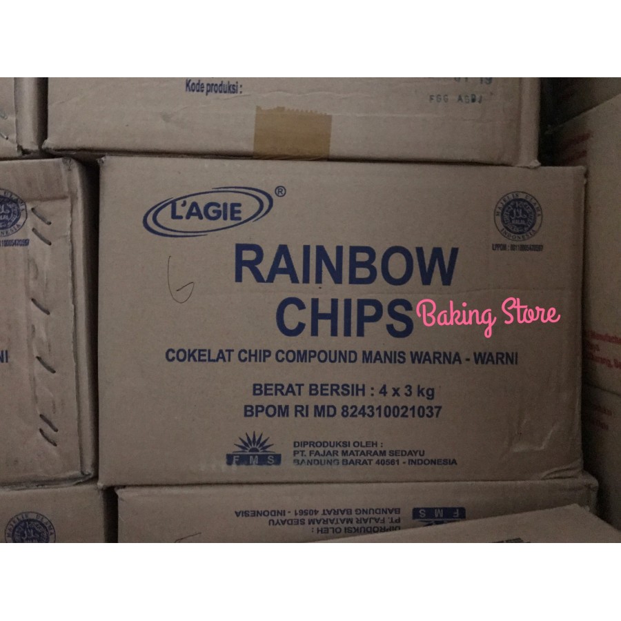 Jual Cokelat Chip Chip Compund Warna Rainbow Lagie 4x3kg - Gosend Only!!! | Shopee Indonesia