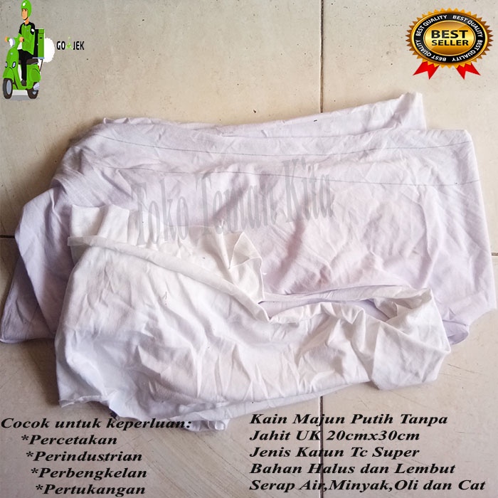 Jual KAIN MAJUN PUTIH TANPA JAHIT - KAIN LAP PUTIH - KAIN MAJUN SUPER ...