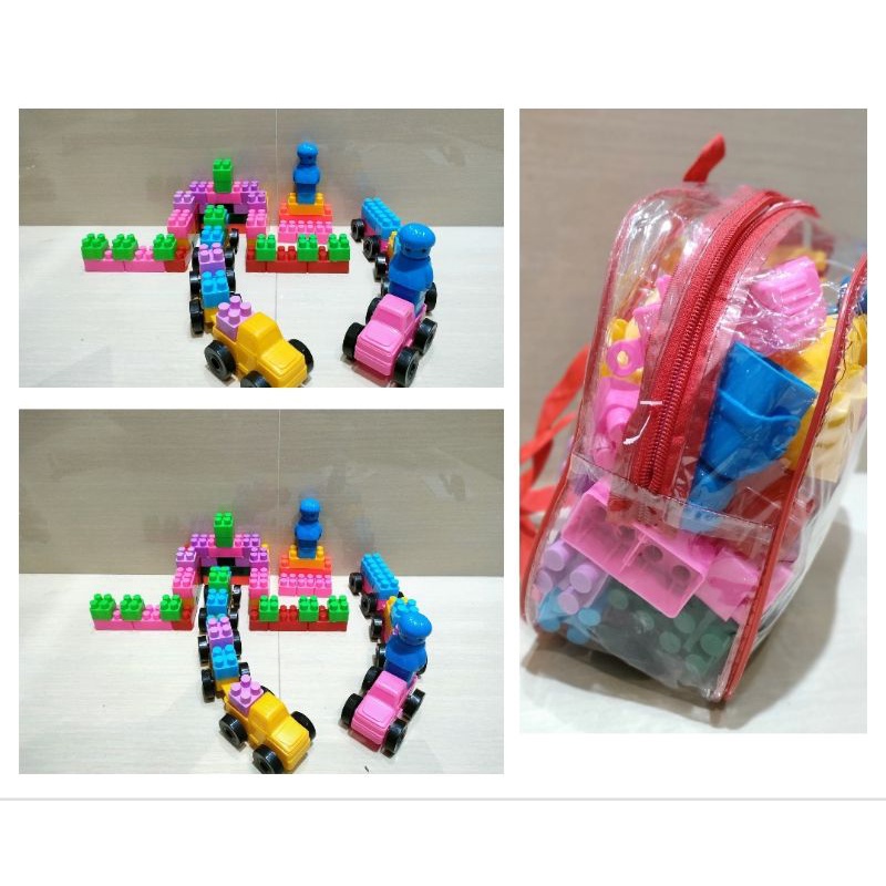 Jual Mainan Anak Bongkar Pasang Block Edukasi Building Brick + Tas ...