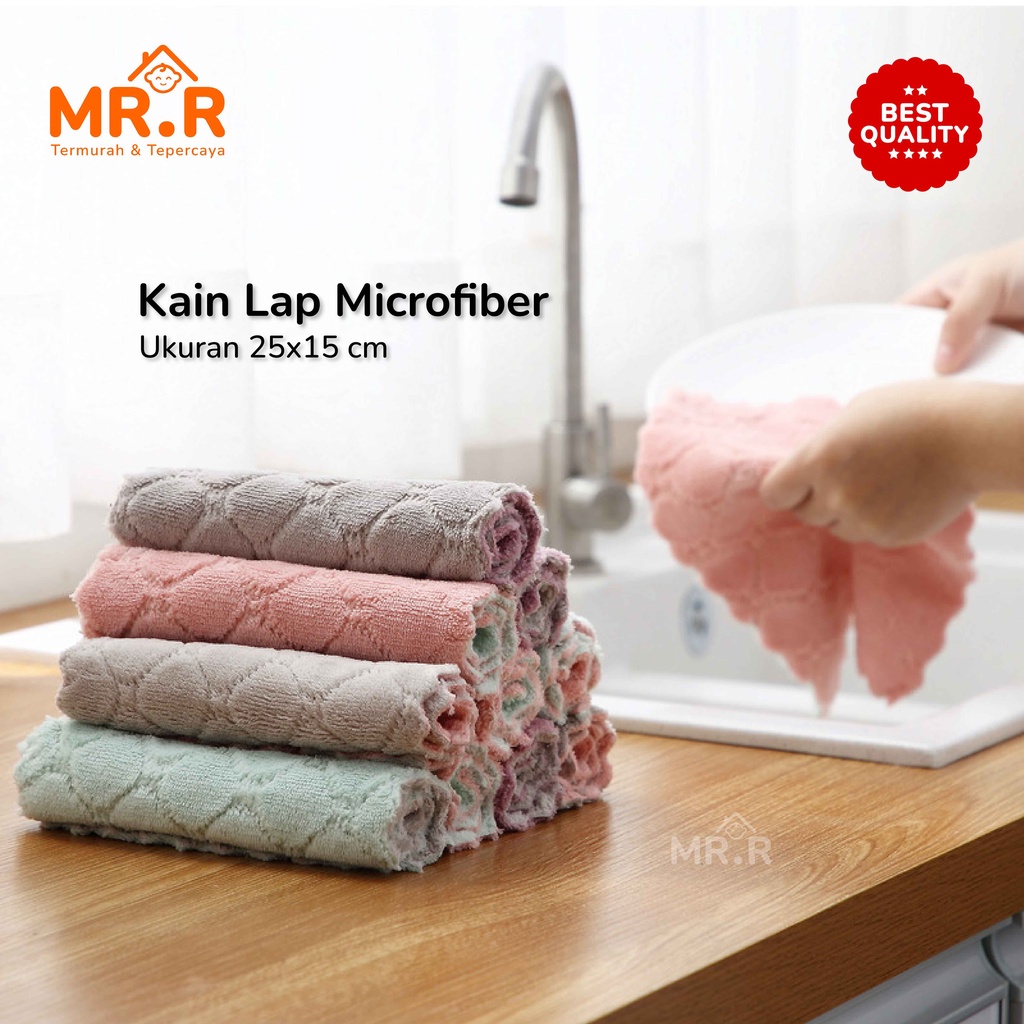 Jual Kain Lap Microfiber Dapur Anti Minyak Lap Piring Kompor Serbet ...